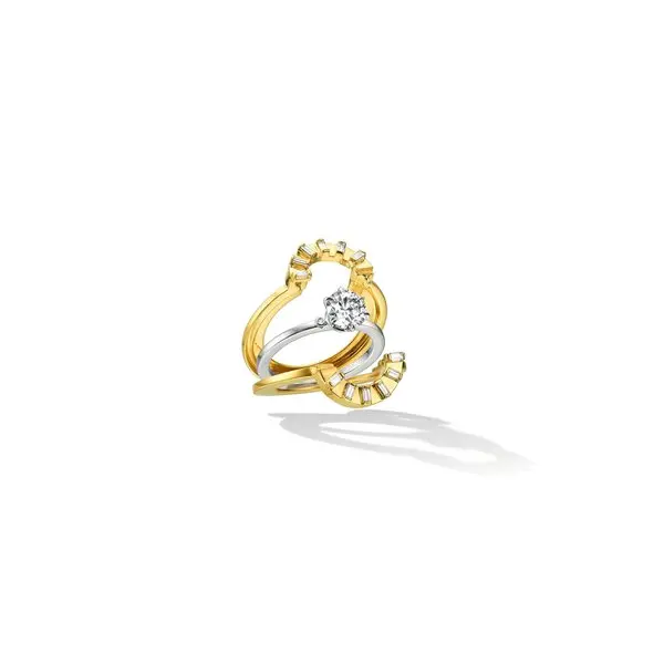 CADAR Yellow Gold Tu Sole Engagement Ring Enhancer With White Diamonds