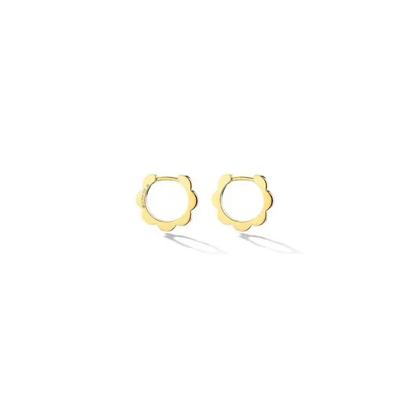 CADAR Small Yellow Gold Triplet Plain Hoop Earrings