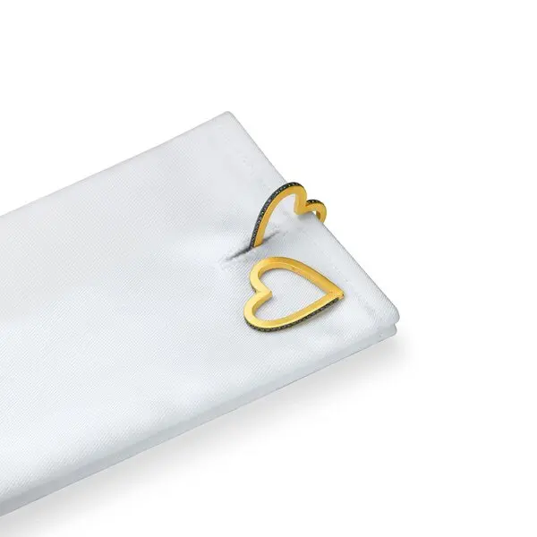CADAR 18k Gold Cufflinks With Black Diamonds - One-color