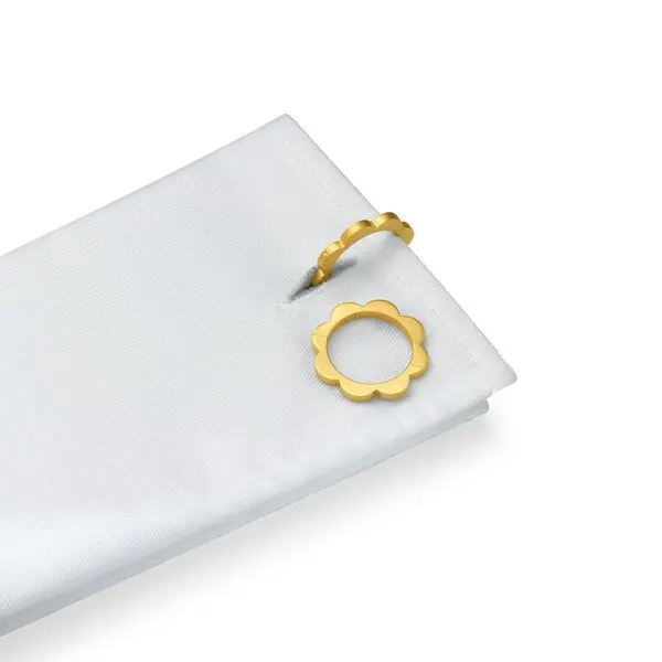 CADAR Gold Floral Cufflinks - One-color