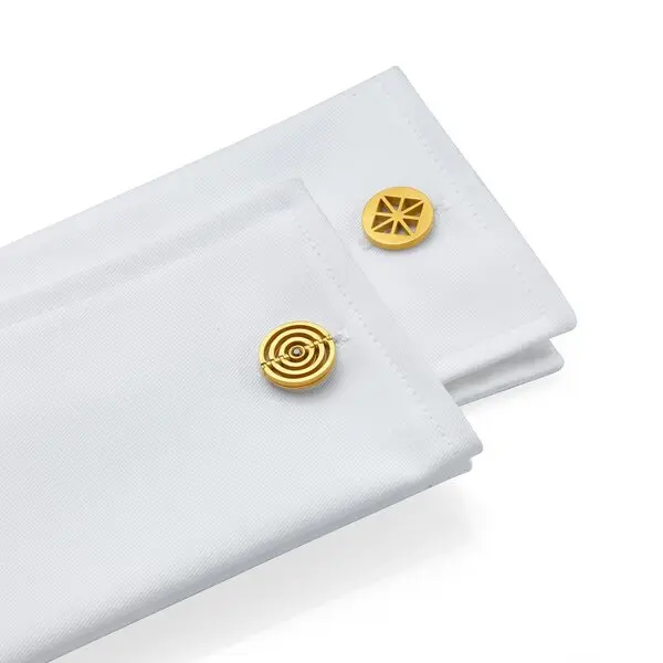 CADAR Yellow Gold Duality Cufflinks With Black Diamonds - One-color