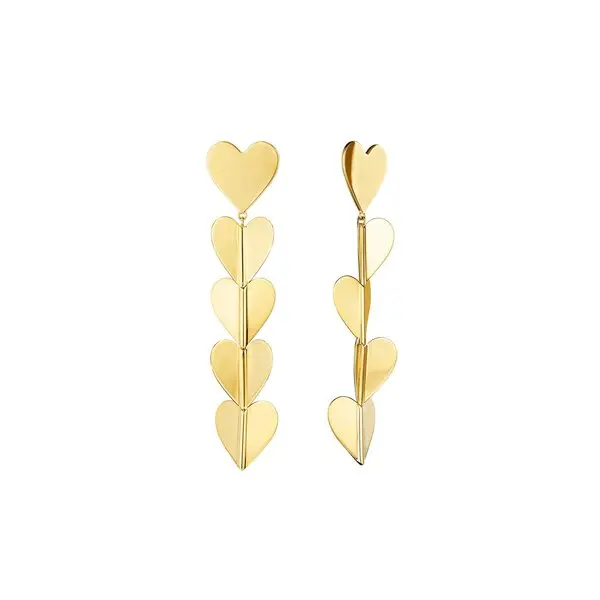 CADAR Large Yellow Gold Wings Of Love Drop Earrings