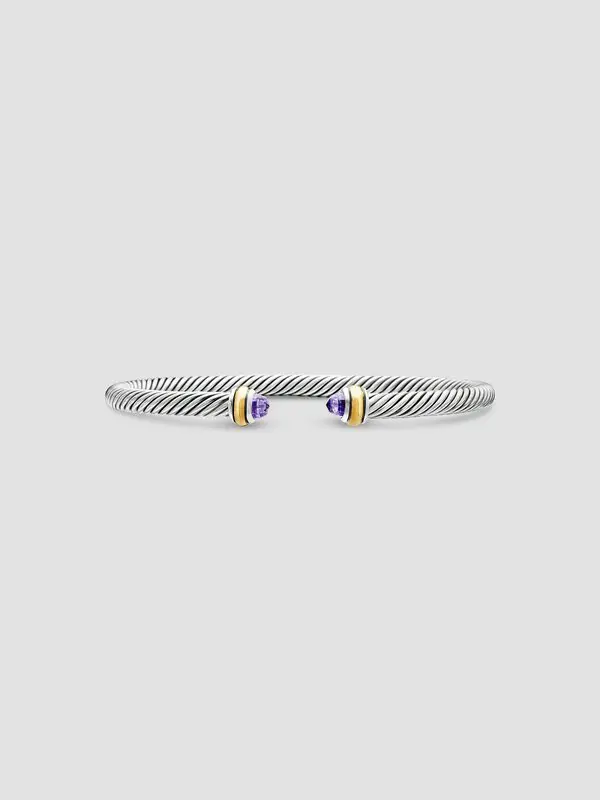 David Yurman Cable Classics Color Bracelet With 18k Yellow Gold - Amethyst
