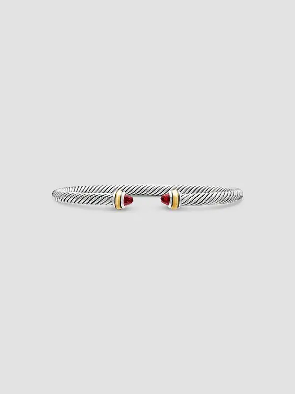 David Yurman Cable Classics Color Bracelet With 18k Yellow Gold - Garnet
