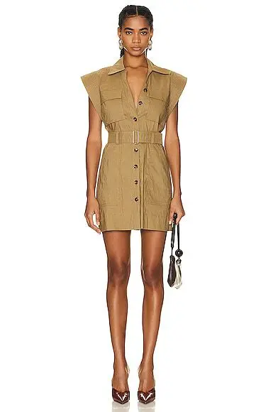 A.L.C. Ava Dress In Olive In Drill - 40% Off | Editorialist
