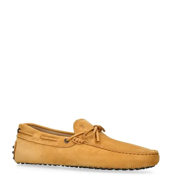 TOD'S Leather Gommino Driving Loafers - Yellow