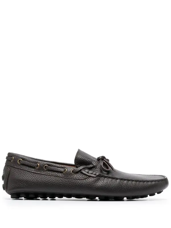 DOUCAL'S Lace-up Leather Loafers - Brown