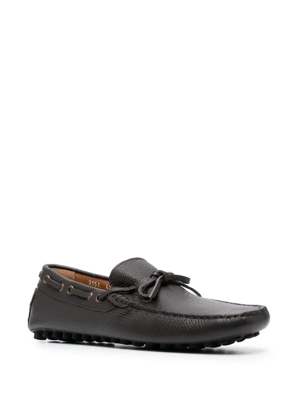 DOUCAL'S Lace-up Leather Loafers - Brown