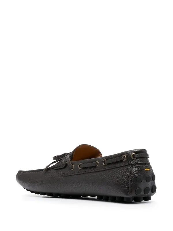 DOUCAL'S Lace-up Leather Loafers - Brown