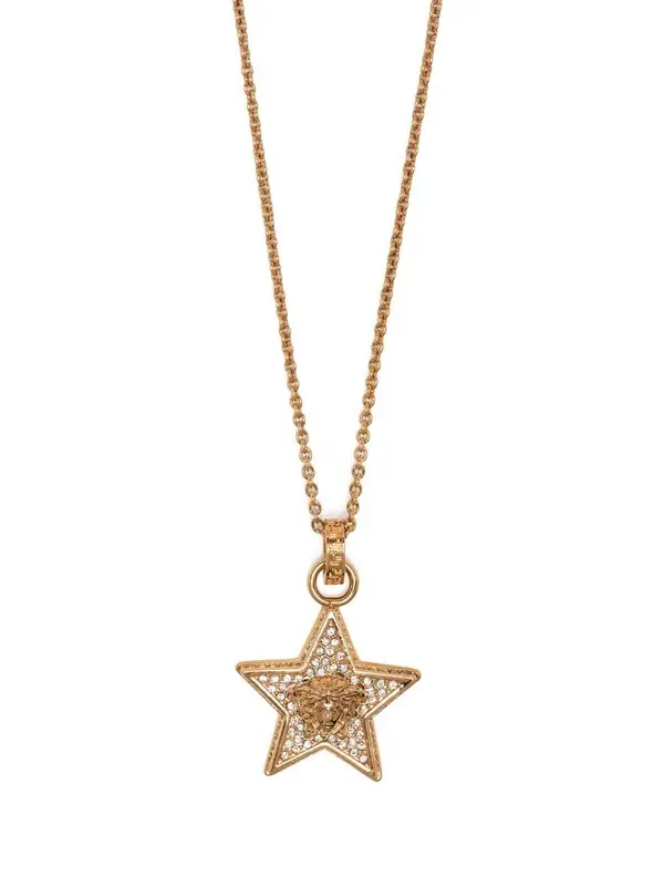 Versace Medusa Head Star Pendant Necklace - Gold