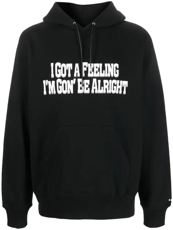 Sacai Slogan-print Cotton Hoodie