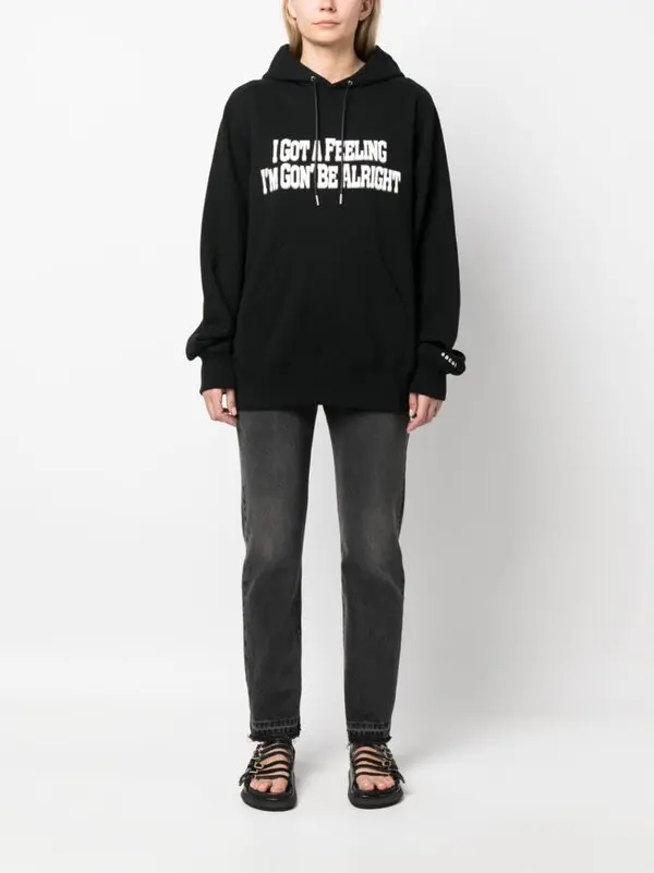 Sacai Slogan-print Cotton Hoodie