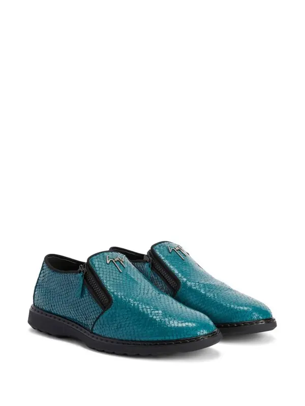 GIUSEPPE ZANOTTI Snakeskin Leather Loafers