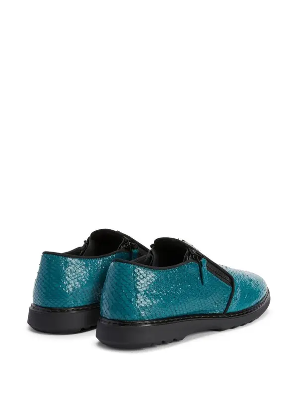 GIUSEPPE ZANOTTI Snakeskin Leather Loafers