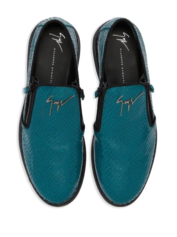 GIUSEPPE ZANOTTI Snakeskin Leather Loafers