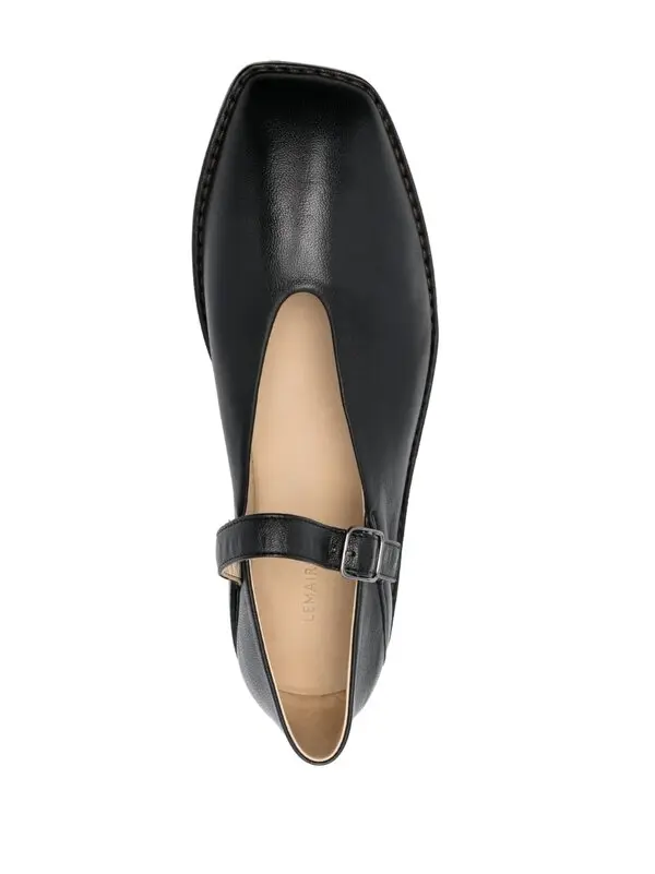 LEMAIRE Leather Ballerina Shoes - Black