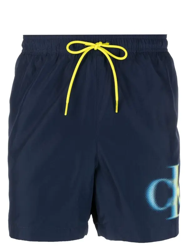 Calvin Klein Logo-print Swim Shorts - Blue