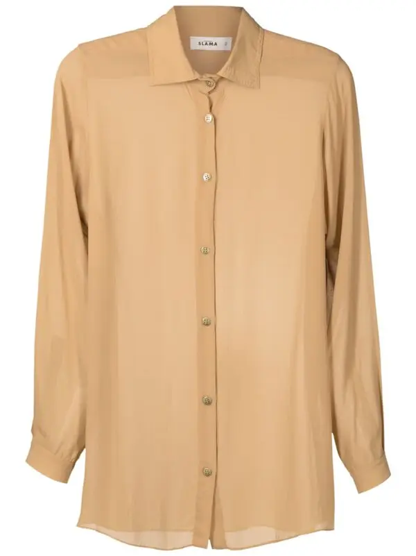 AMIR SLAMA Semi-sheer Long-sleeve Shirt