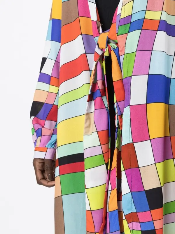AMIR SLAMA Geometric-print Maxi Dress
