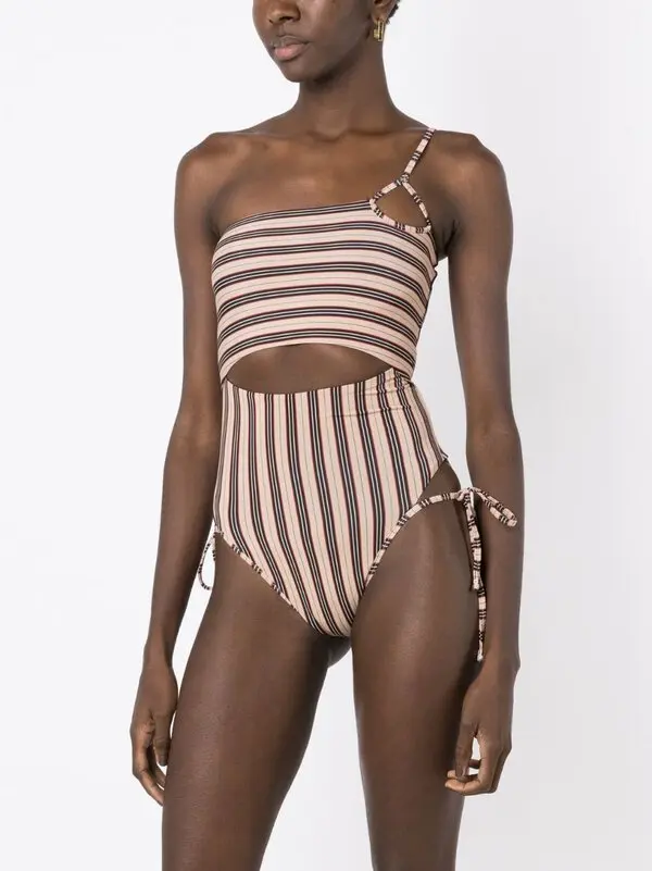 AMIR SLAMA Cut-out Detail One-shoulder Swimsuit
