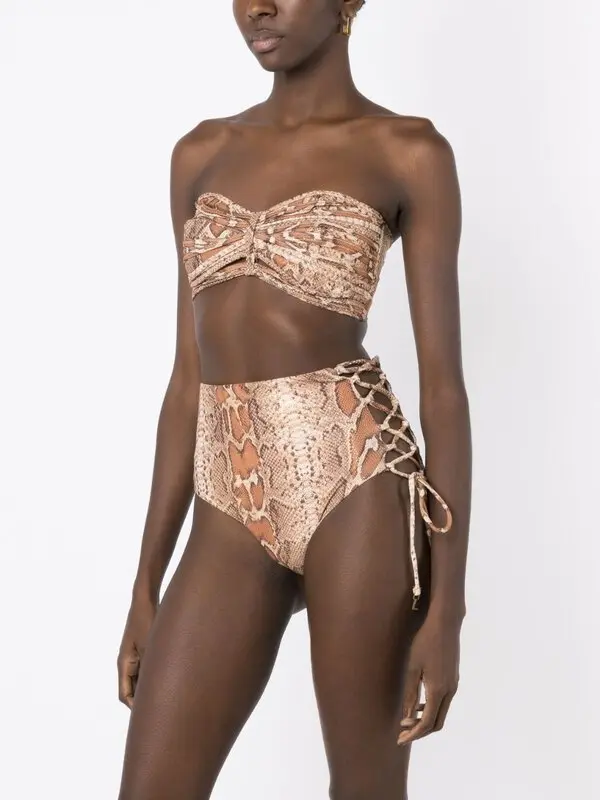 AMIR SLAMA Snakeskin Print Bikini Set