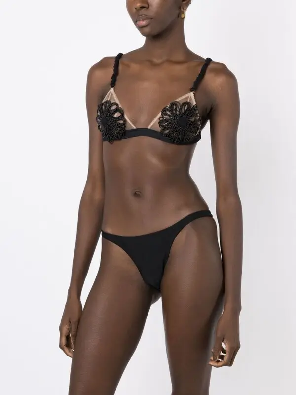 AMIR SLAMA Floral-appliqué Bikini