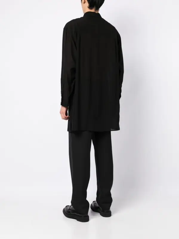 Yohji Yamamoto Sheer-finish Long Shirt - Black