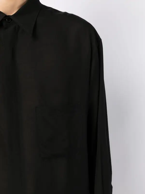 Yohji Yamamoto Sheer-finish Long Shirt - Black