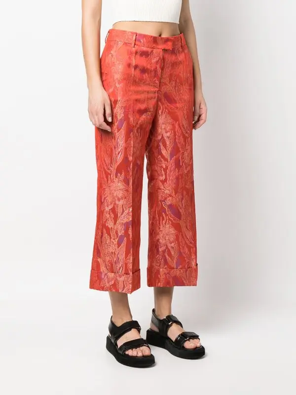 Alberto Biani Cropped Jacquard Trousers