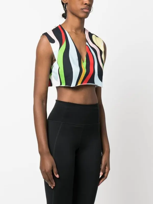 Emilio Pucci Marmo-print Cropped Top