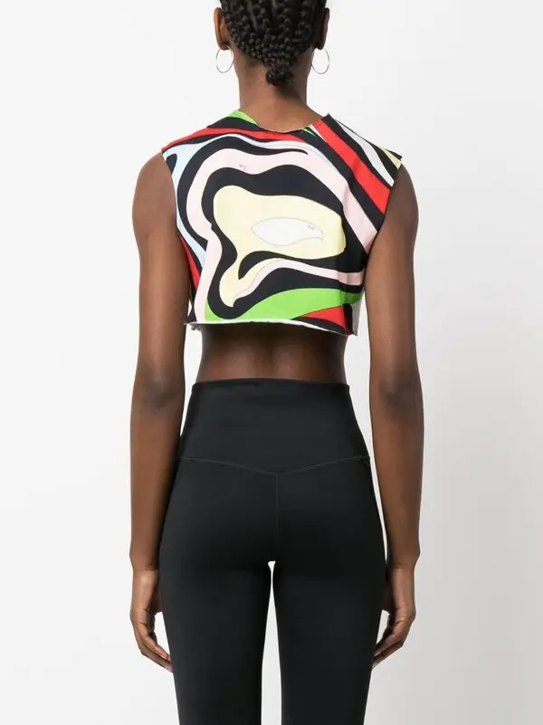 Emilio Pucci Marmo-print Cropped Top