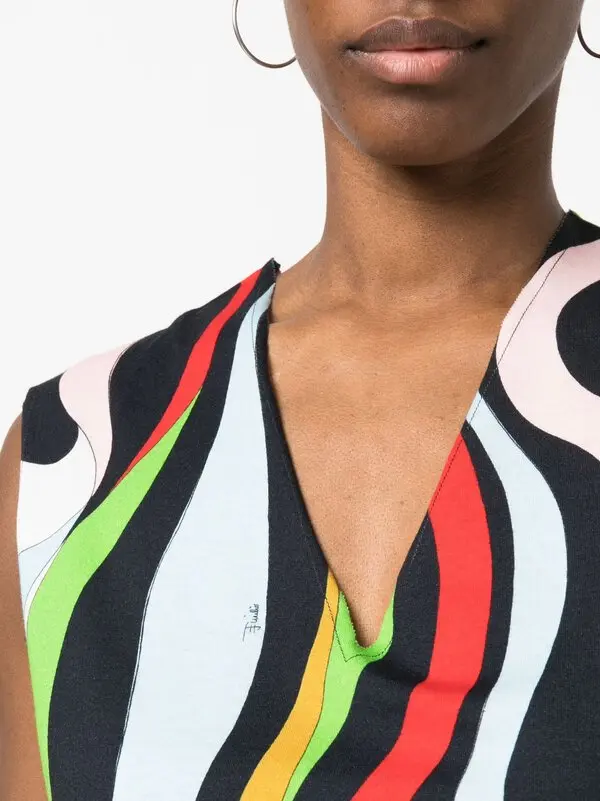 Emilio Pucci Marmo-print Cropped Top
