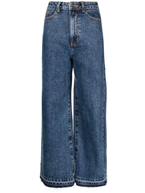 SELF-PORTRAIT High-waist Wide-leg Jeans