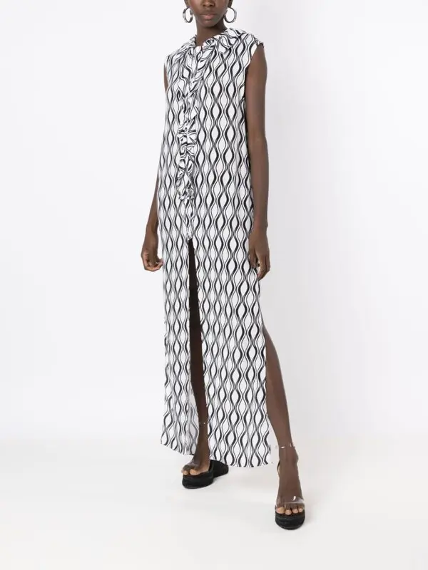 AMIR SLAMA Geometric-print Maxi Dress