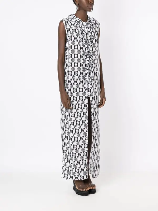 AMIR SLAMA Geometric-print Maxi Dress
