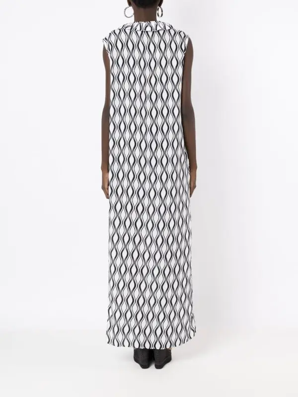 AMIR SLAMA Geometric-print Maxi Dress