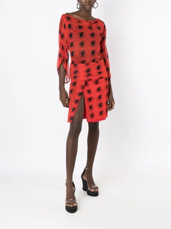 AMIR SLAMA Graphic-print Tulle Dress