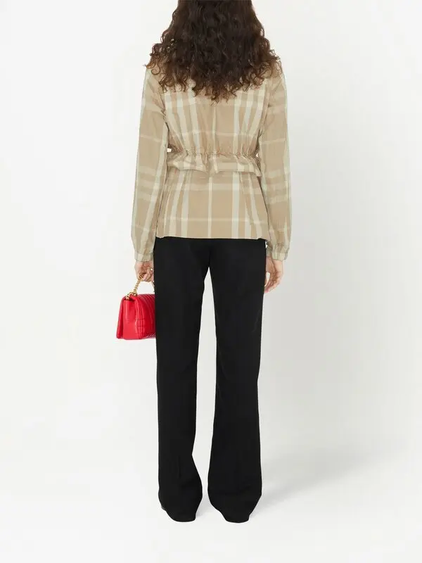 Burberry Funnel-neck Check Jacket