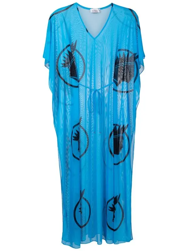 AMIR SLAMA Graphic Print Dress - Blue