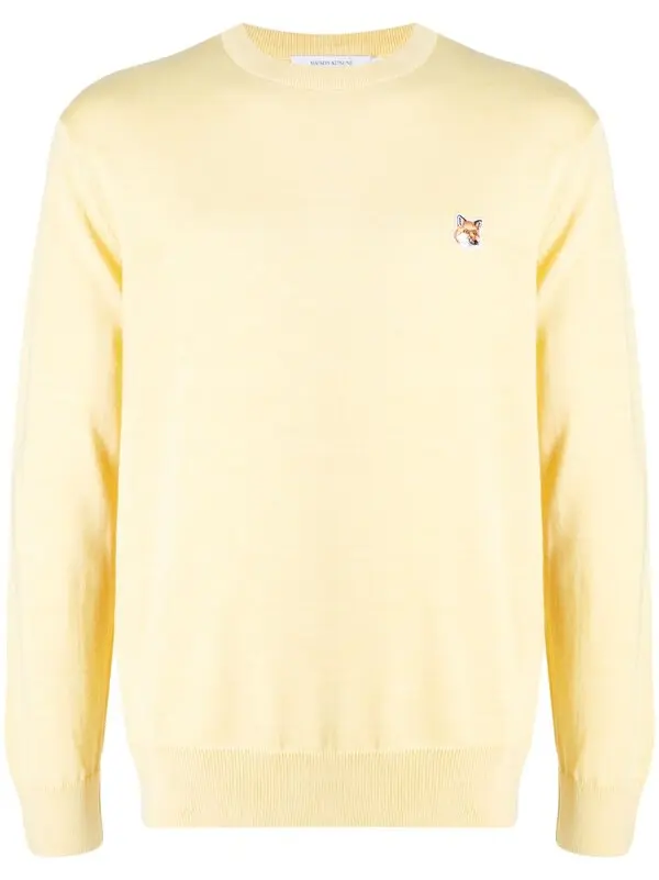 Maison Kitsuné Embroidered-logo Wool Jumper