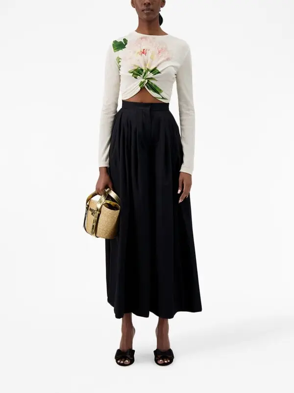 Giambattista Valli Floral-print Cashmere-silk Top