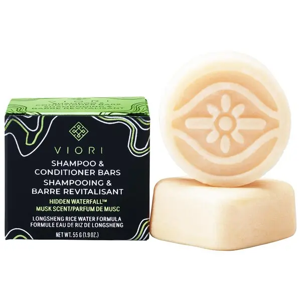 VIORI Mini Hidden Waterfall Shampoo & Conditioner Bar Set - One-color