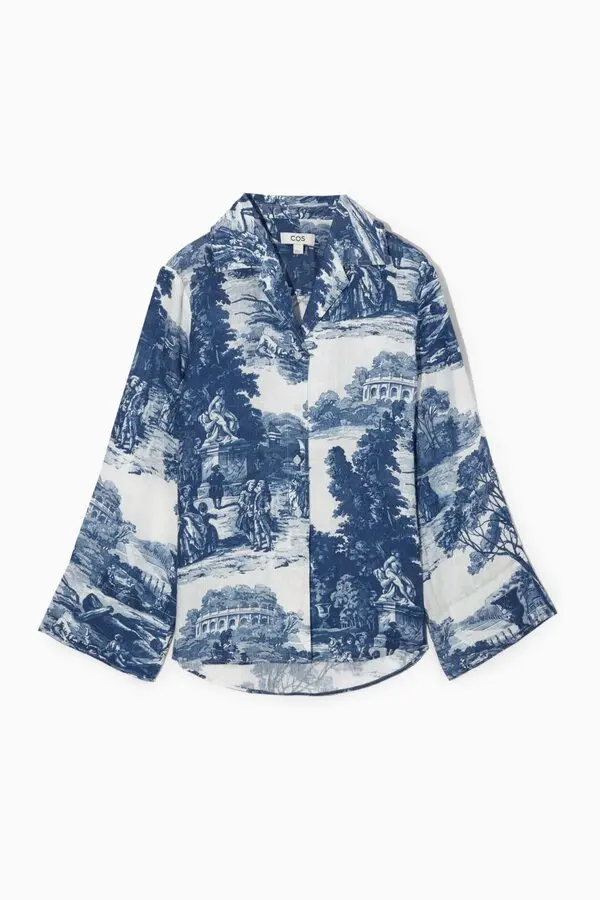 Cos French Toile Linen Shirt - Blue | Editorialist