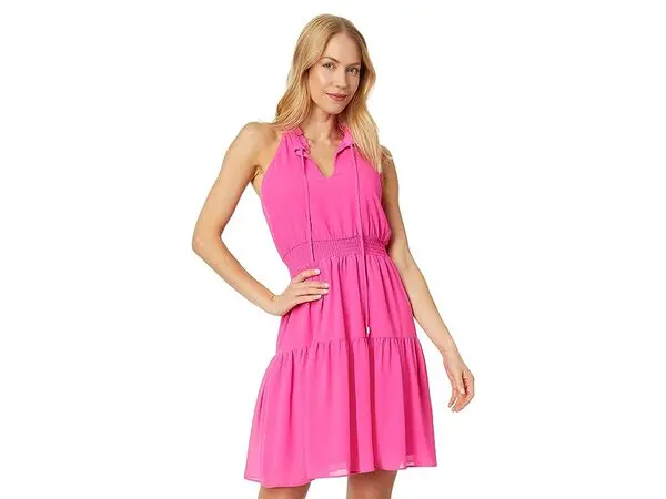 vince camuto halter ruffle dress Vince Camuto Women's Signature Stretch Halter Neck Dress - Green