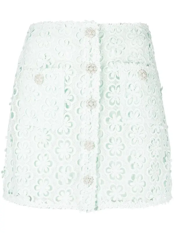 SELF-PORTRAIT Daisy Lace-detail Miniskirt