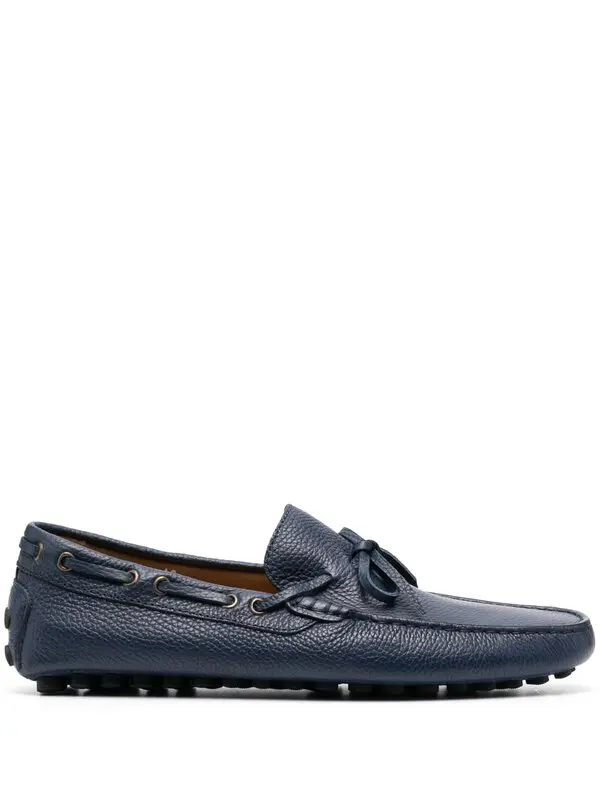 DOUCAL'S Lace-up Leather Loafers - Blue