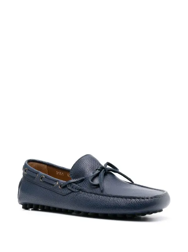 DOUCAL'S Lace-up Leather Loafers - Blue