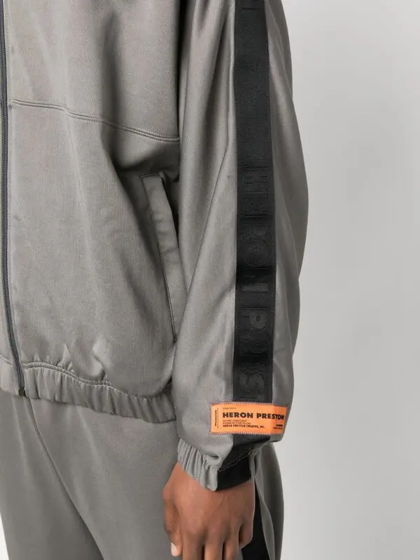 Heron Preston Logo-patch Zip-up Sweatshirt - Grey