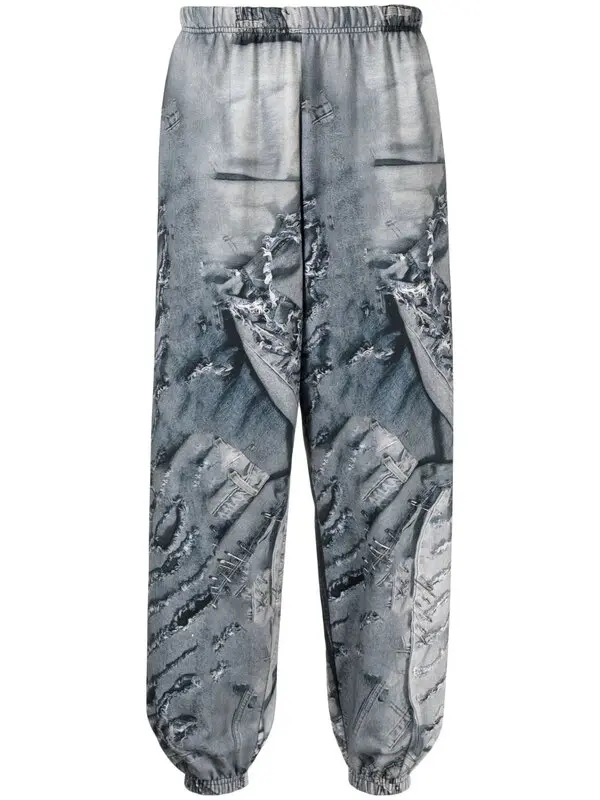 Natasha Zinko Denim-print Track Pants
