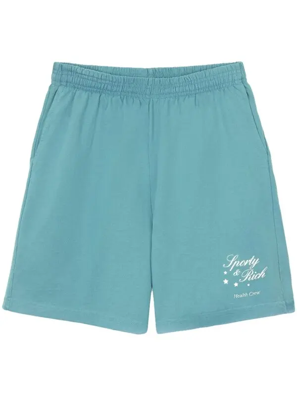 Sporty & Rich Stars Health Logo-print Shorts